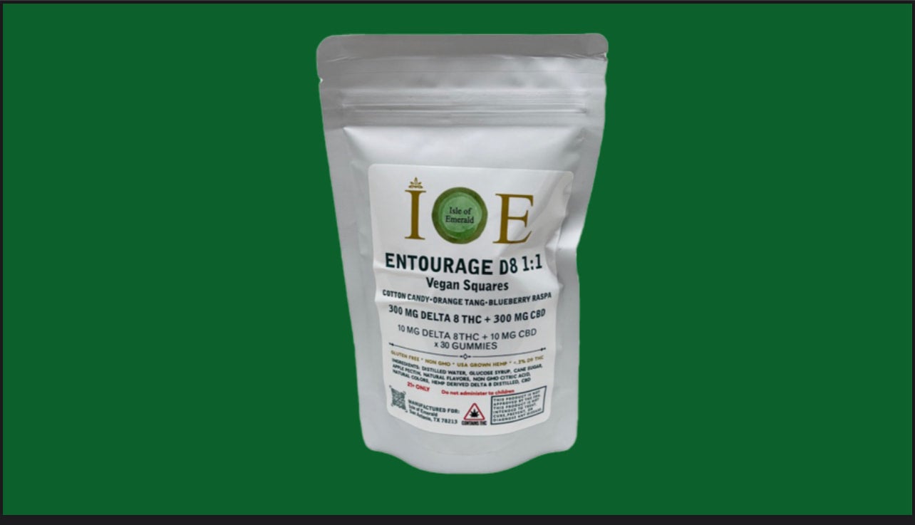 Isle of Emerald Entourage 1:1 D8 Gummies Cubes 30 Pack | Isle of ...